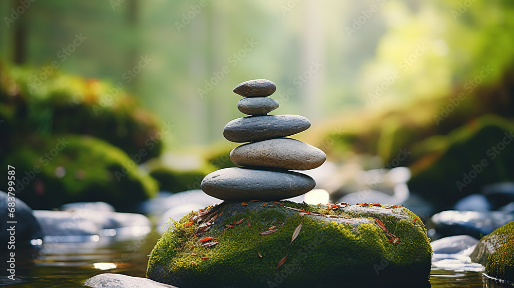 Balanced Rock Zen Stack. Stack of zen stones on nature background ...