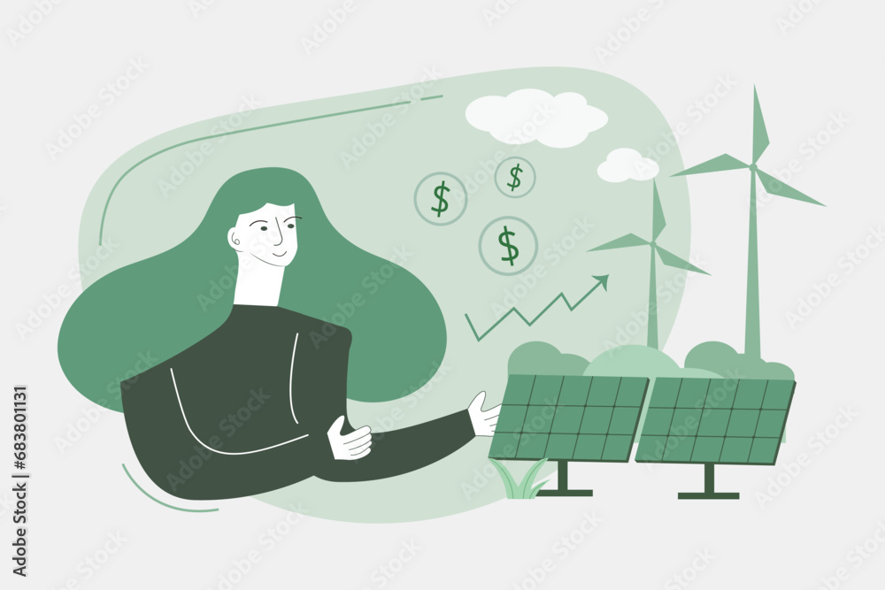 Renewable or green energy sources. Modern innovative technologies for ...