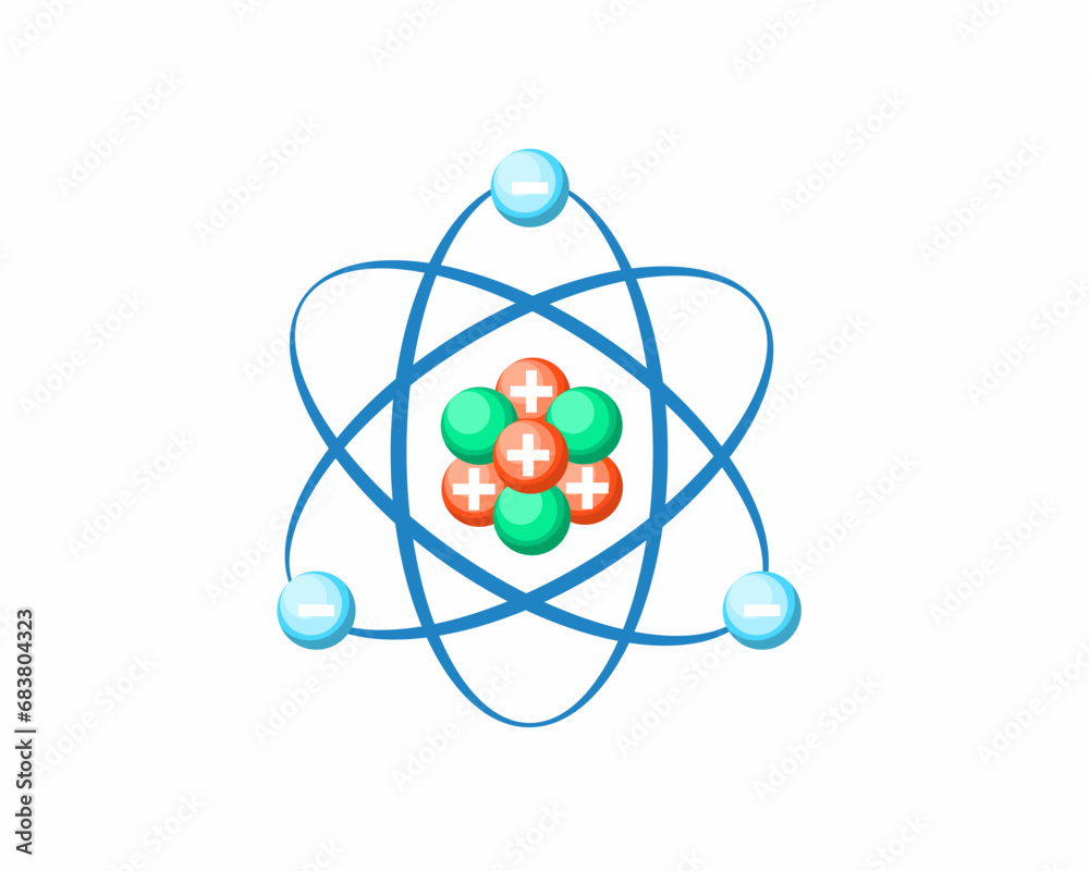 Atomic Structure nucleus of protons and neutrons orbital electrons ...