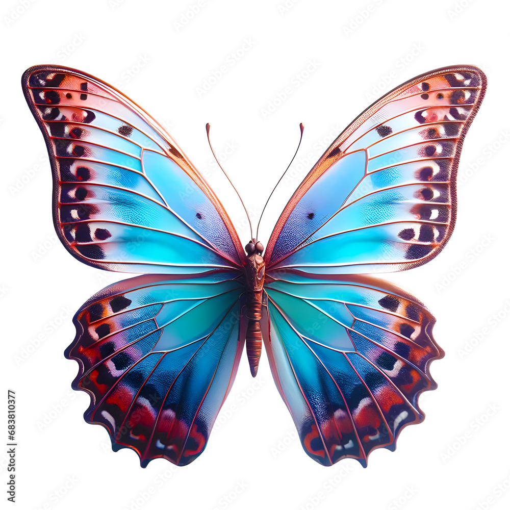 butterfly front view isolated on transparent background Stock ...