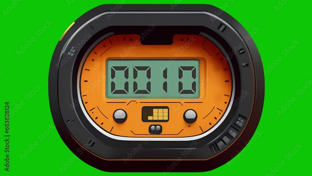 Animated Digital Illustration of a Countdown Timer. counterclockwise ...