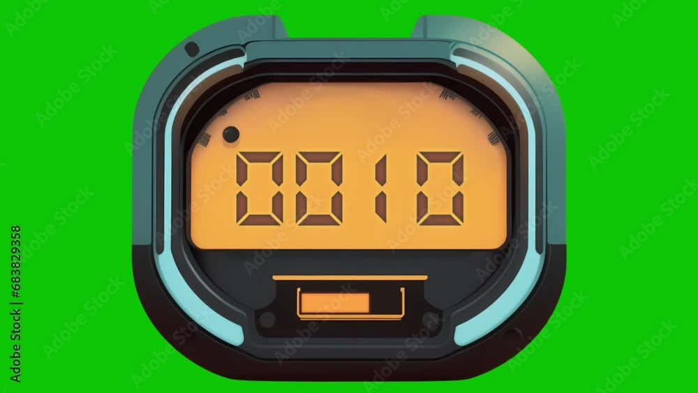 Animated Digital Illustration of a Countdown Timer. counterclockwise ...