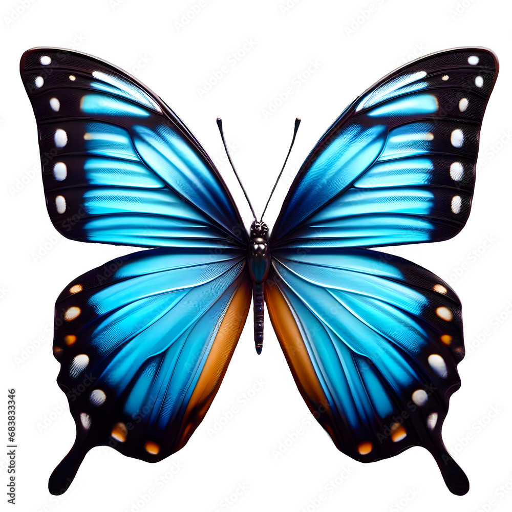 butterfly front view isolated on transparent background Stock Photo ...