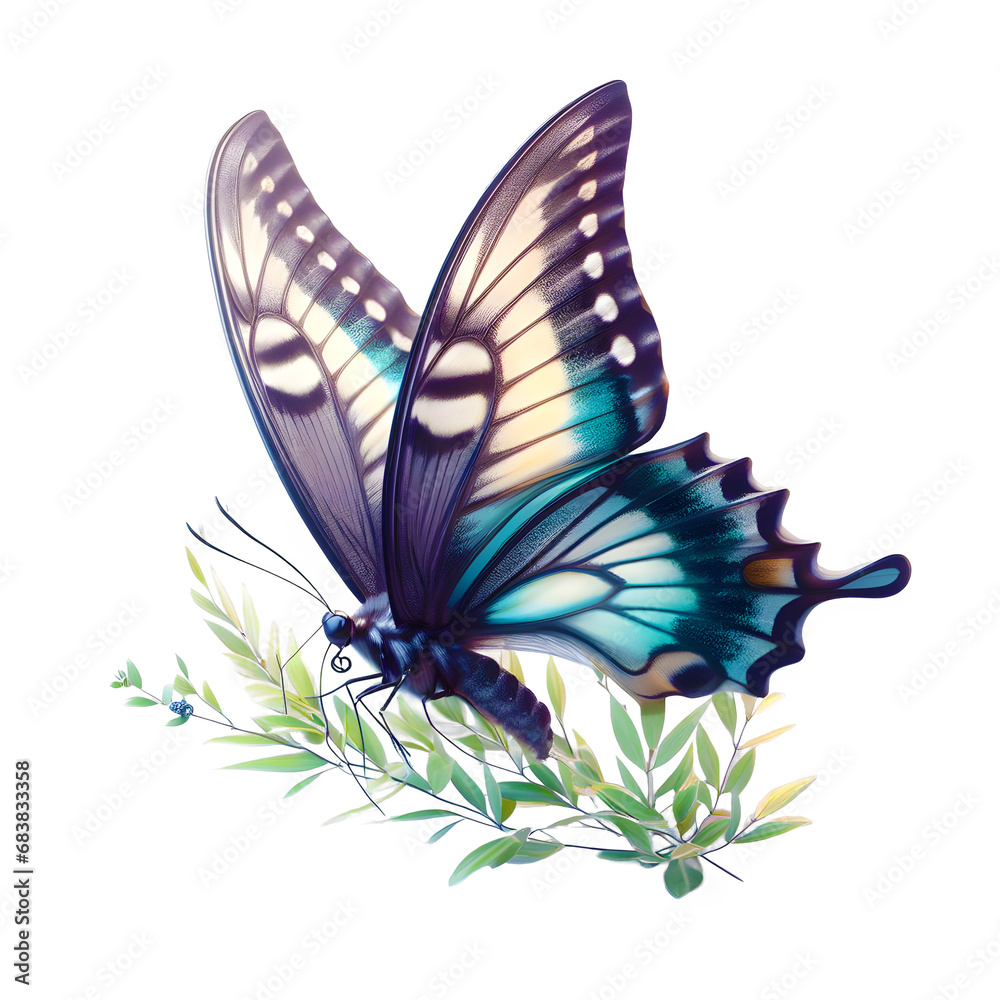 butterfly front view isolated on transparent background Stock Photo ...