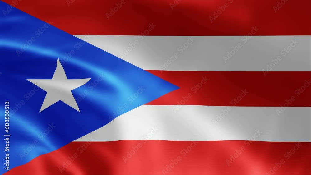 Puerto Rico flag is waving 3D animation. Puerto Rico flag waving in the wind. National flag of ...
