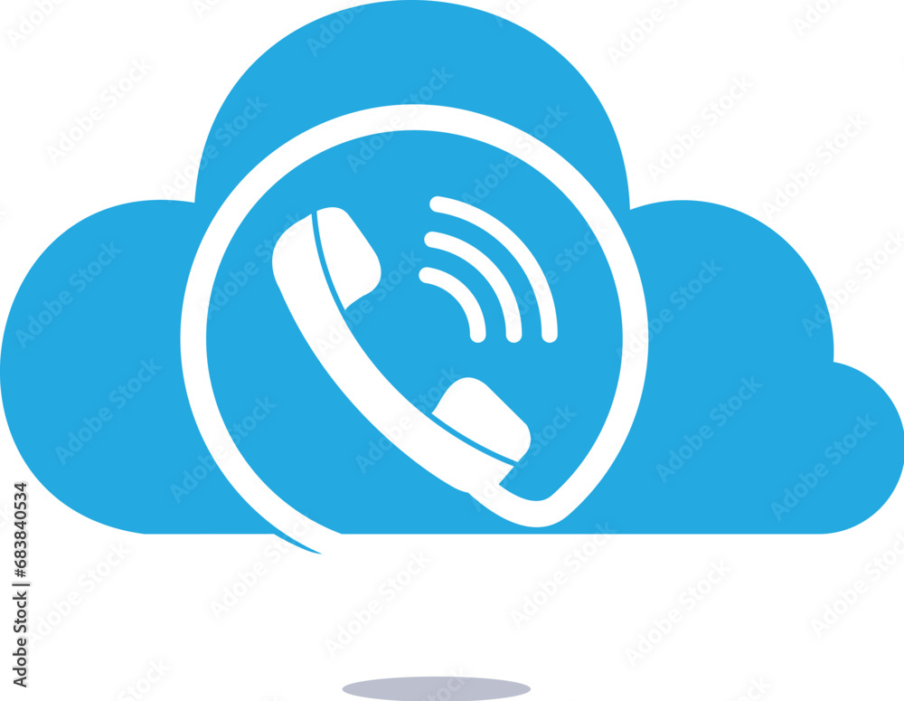 Telephone and cloud logo template design. Telephone logo with modern ...
