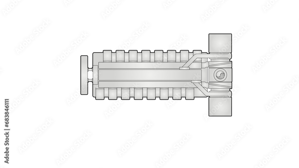 Reciprocating internal combustion engine drawing showing a sixteen (16 ...