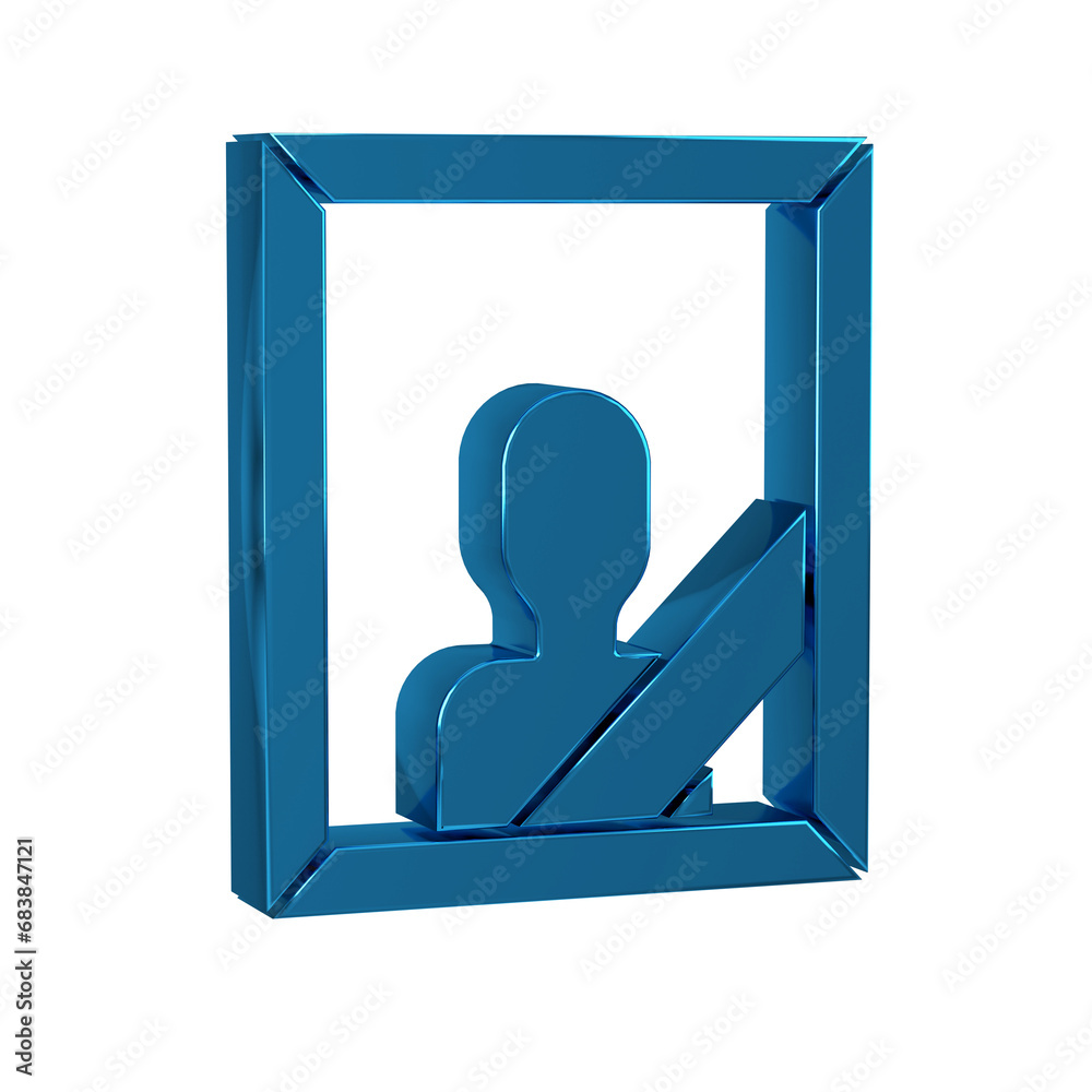 Blue Mourning photo frame with black ribbon icon isolated on ...