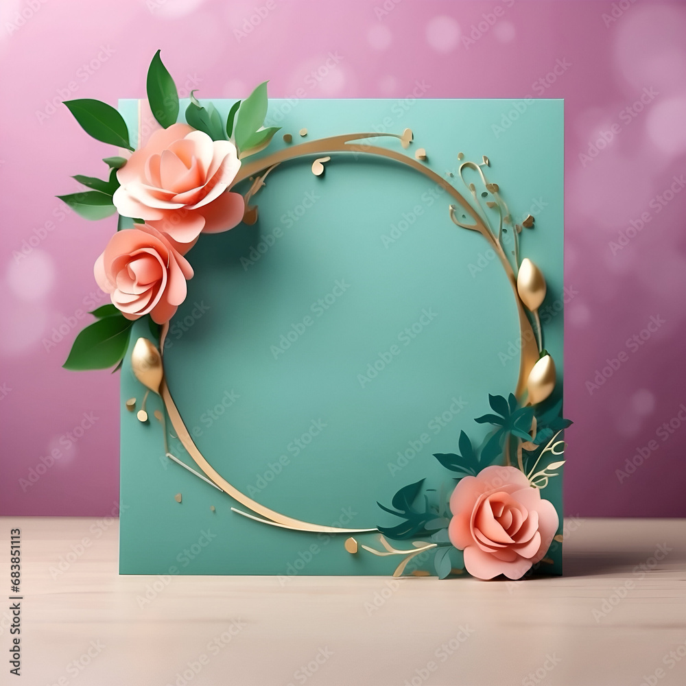 framework for photo or congratulation, greeting card mockup, AI ...