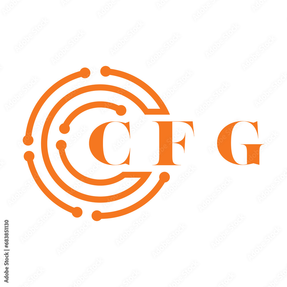 CFG letter design. CFG letter technology logo design on white ...