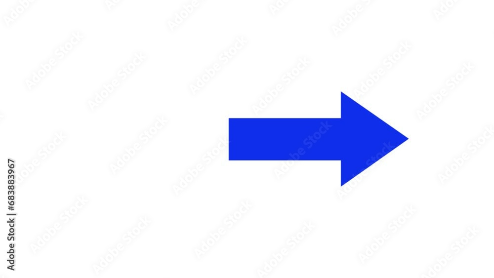 Abstract Directional arrow animation. signal icon. blue color a moving ...