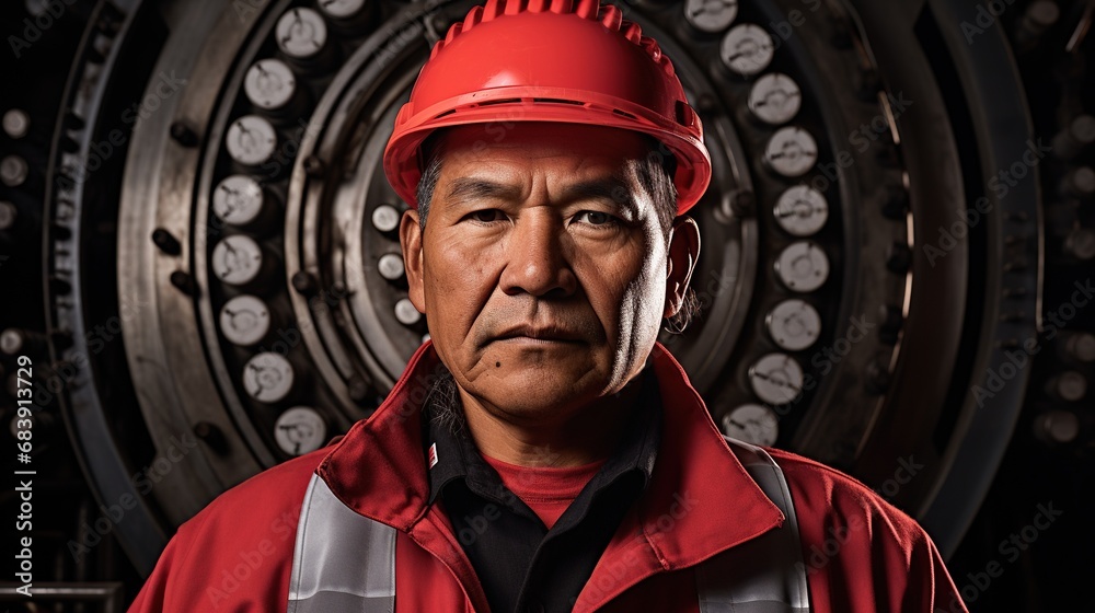 Native American indigenous mechanical engineer working on Industry ...