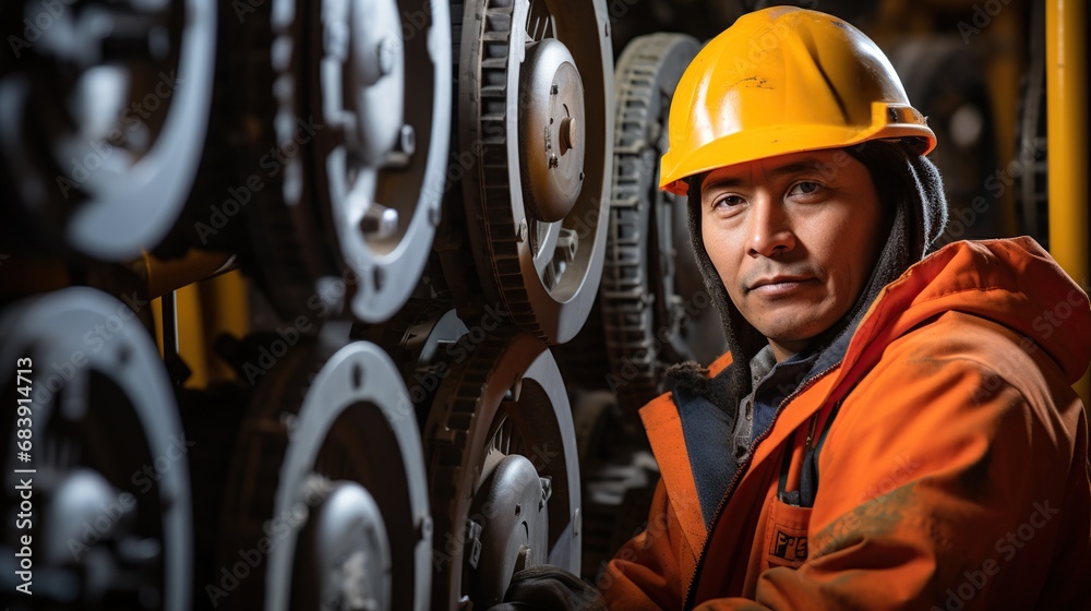 Native American indigenous mechanical engineer working on Industry ...