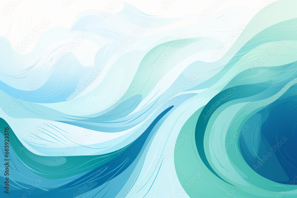 Illustration de vagues abstraites, mer et océan. Eau, bleu, nature ...