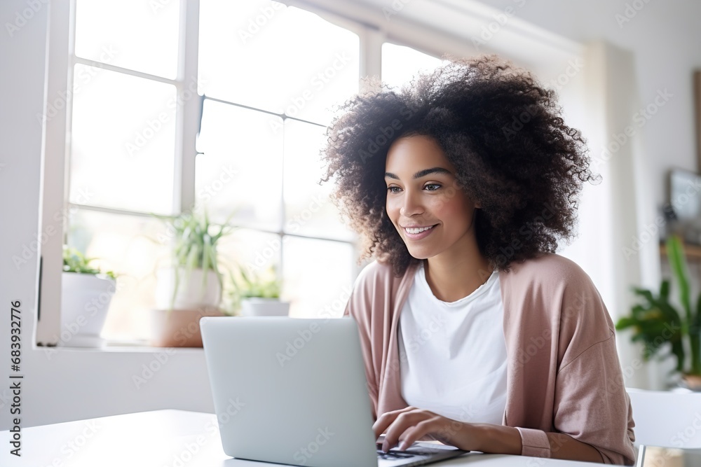 businesswoman laptop black african american student computer business ...