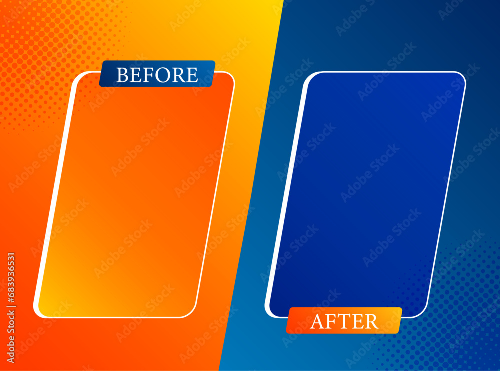 Before and after creative gradient background template. Easy compare ...