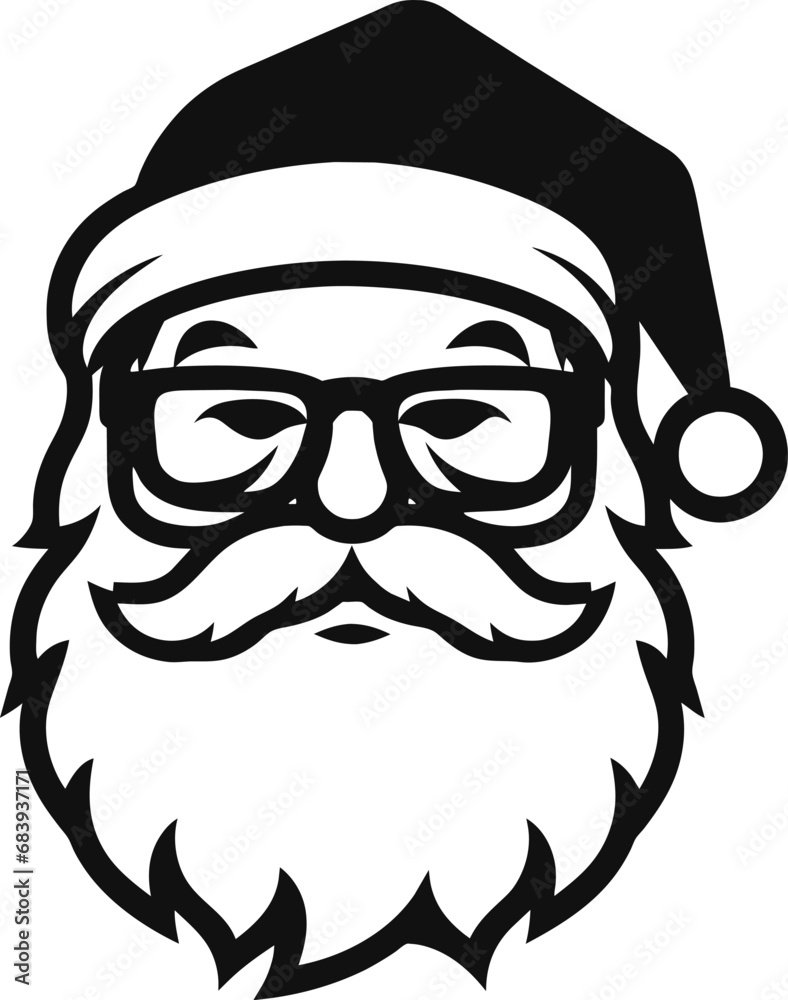 Santa Claus face vector illustration isolated on white for design ...