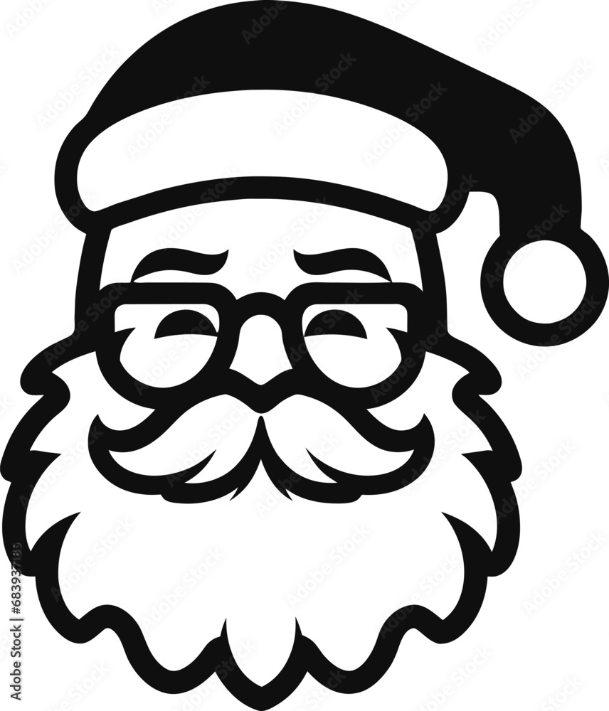 Santa Claus face vector illustration isolated on white for design ...
