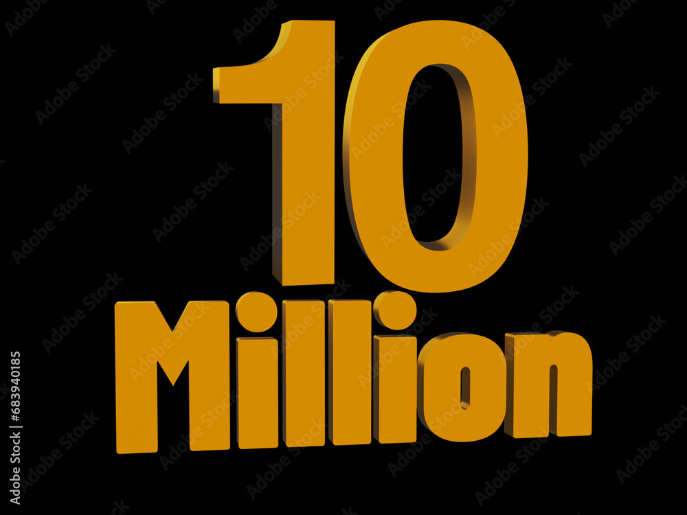 3d 10 Million background. 3d illustration, 10 million achievement ...
