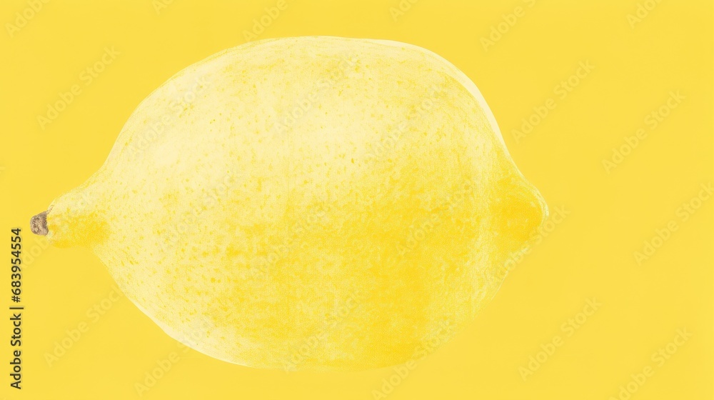 a close up of a lemon on a yellow background with a white spot on the ...