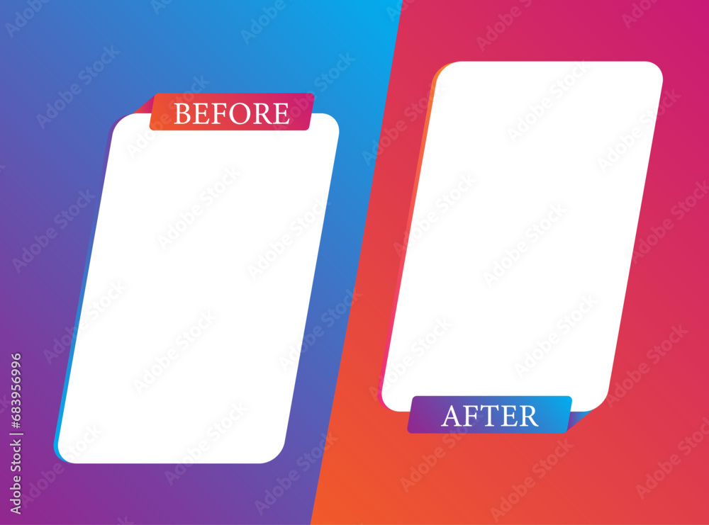 Before and after creative gradient background template. Easy compare ...