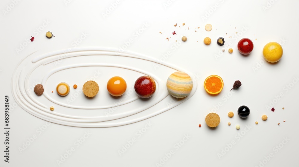 a picture of a solar system with all the planets in it's orbit ...