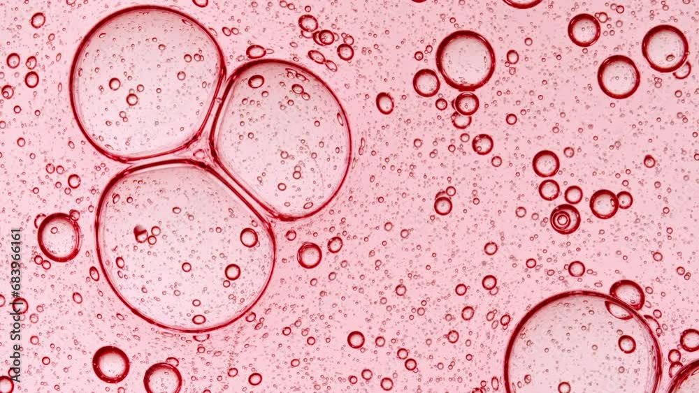 Vidéo Stock Bubble cluster, cells under a microscope. Transparent ...