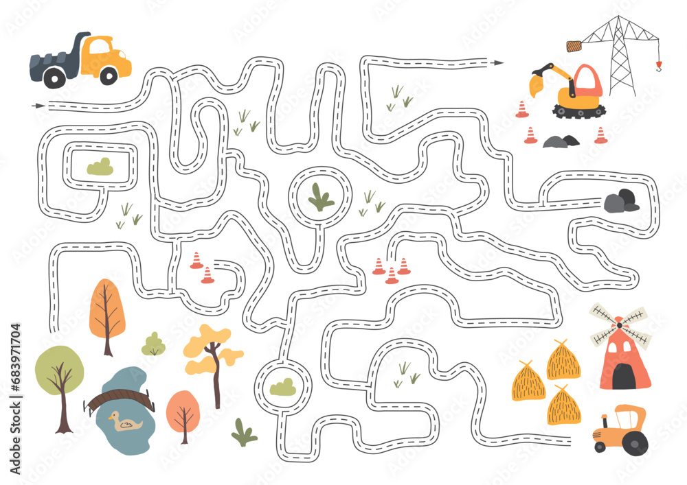 Labyrinth, Maze game for children. Logical puzzle for kids. Quest to ...