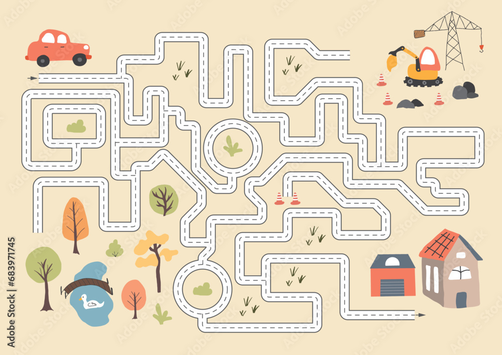Labyrinth, Maze game for children. Logical puzzle for kids. Quest to ...