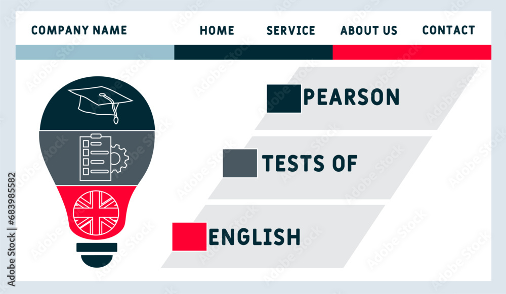 PTE - pearson tests of English acronym. business concept background ...