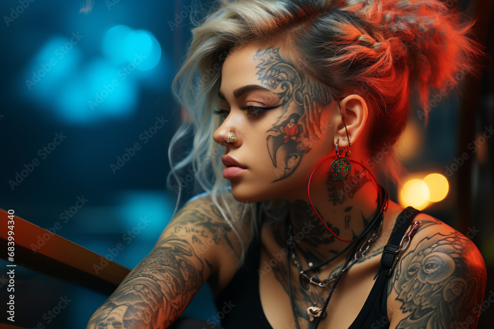 Tattoo on a woman's body, skin. Tattoo on a woman's body, skin. Tatu as ...