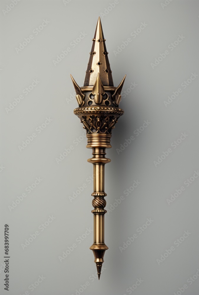 Striking Simplicity: A Single Brass Peg Highlighted Against a Pure ...