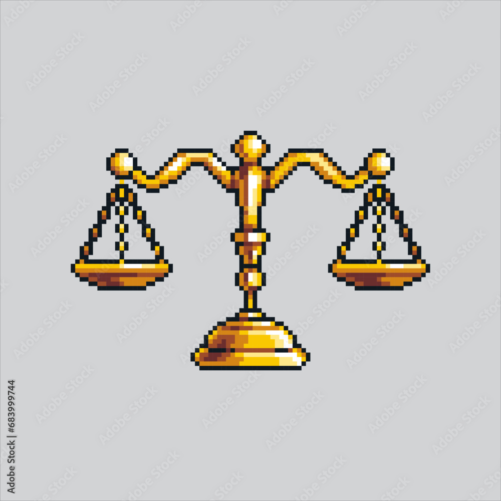 Pixel art illustration Scale Symbol. Pixelated Justic symbol. Scale ...
