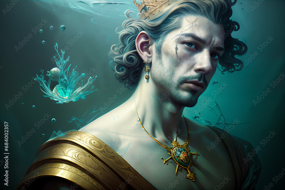 A fairytale prince from the underwater kingdom with a melancholy ...