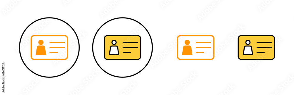 License icon set for web and mobile app. ID card icon. driver license ...