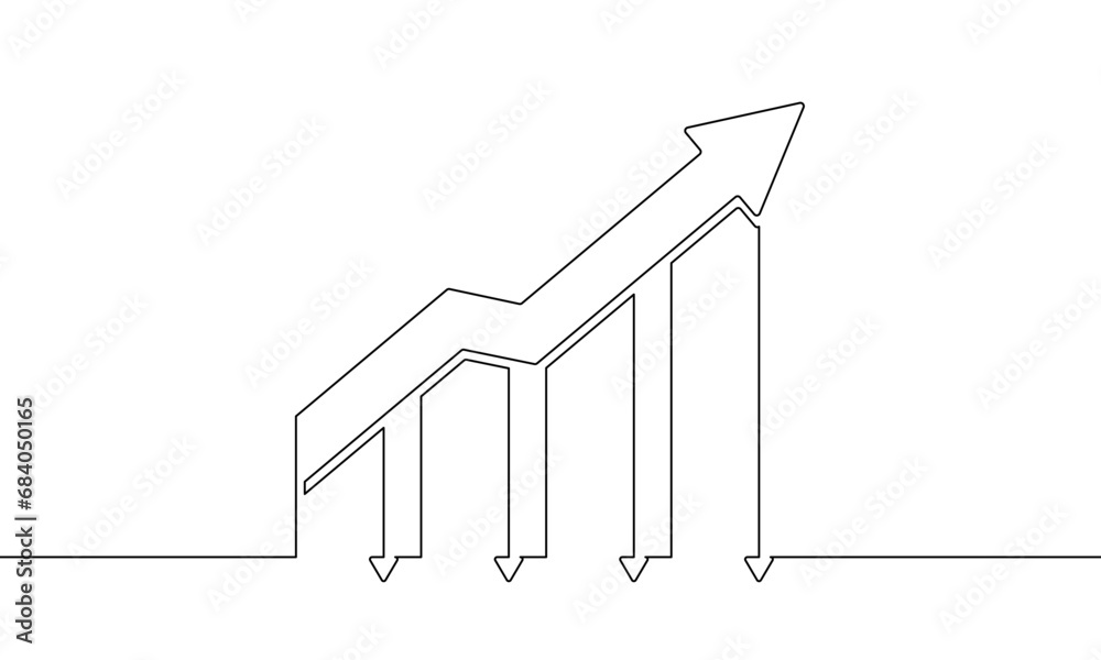 draw, pictogram, design, success, growing, icon, symbol, Continuous ...