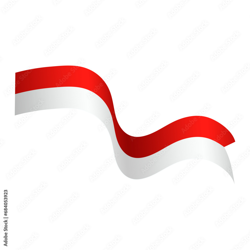 Indonesian Flag Bendera Banner Vector Ribbon Kemerdekaan. The ...