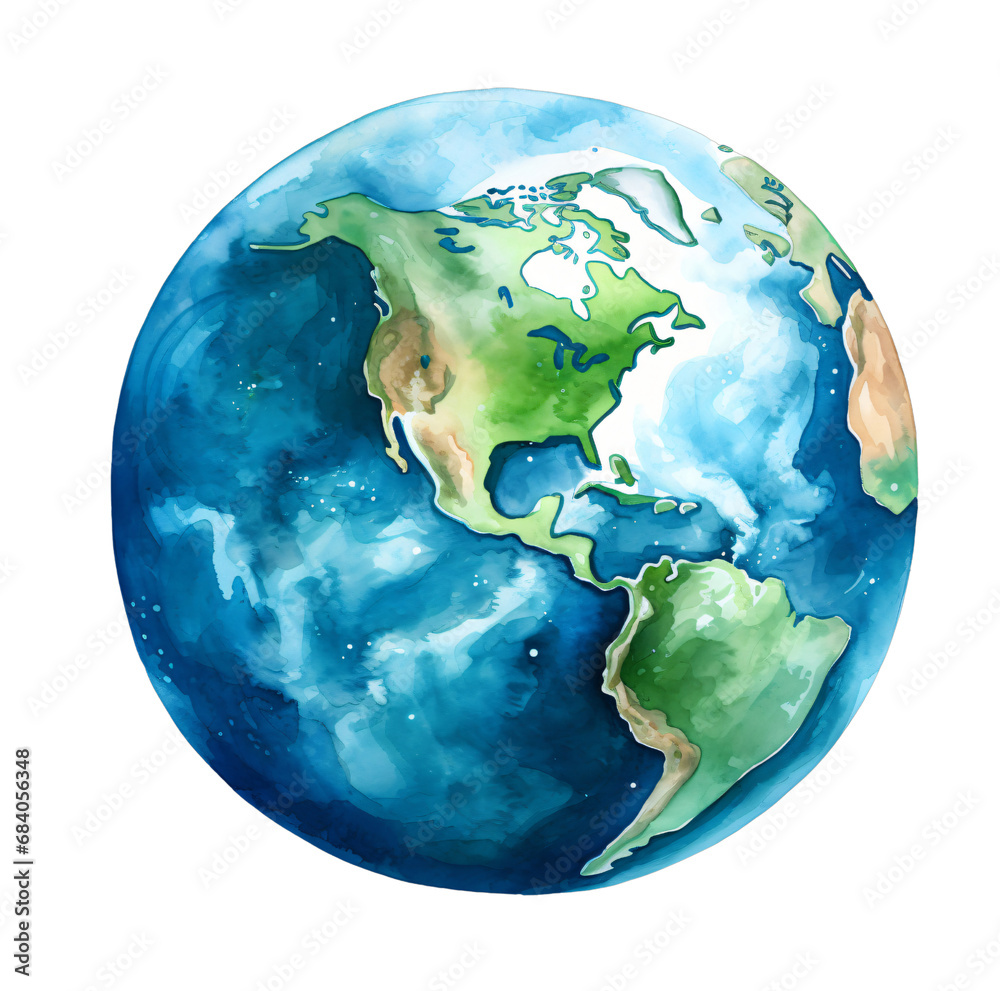 watercolor Earth globe clipart. watercolor artwork,isolated on ...