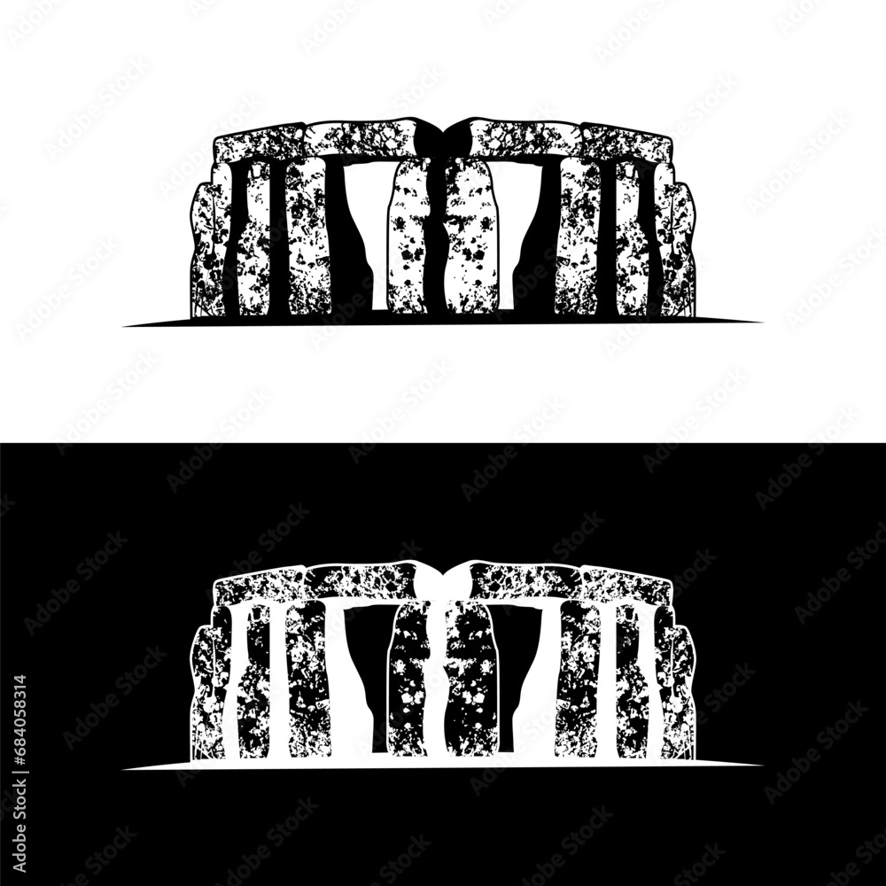 Stonehenge Icon Silhouette Illustration. Prehistoric Monument Vector ...