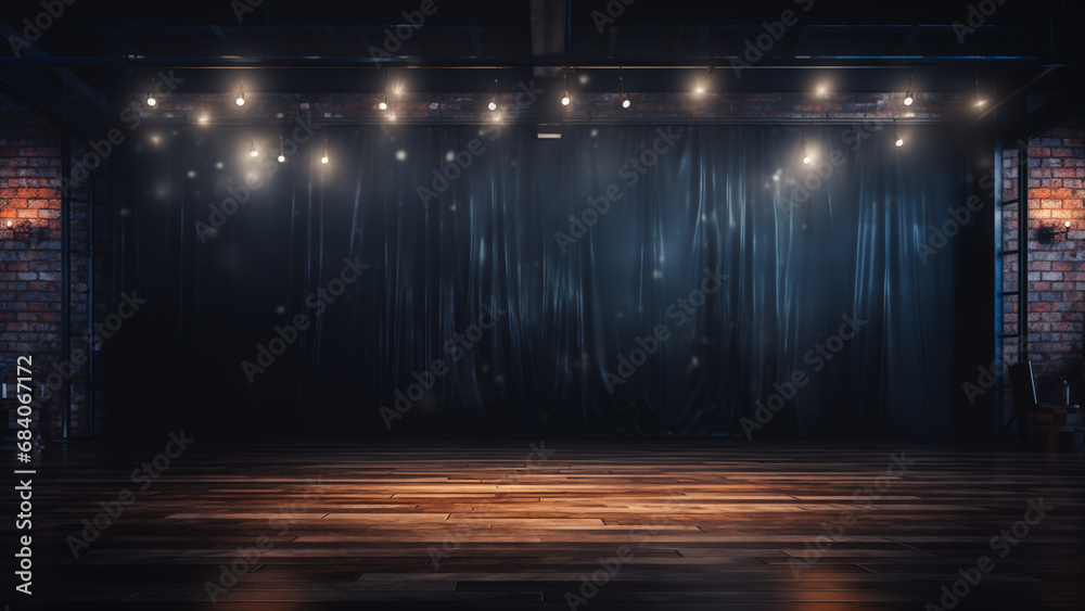 A not-so-glamorous but atmospheric stage illuminated by indirect ...