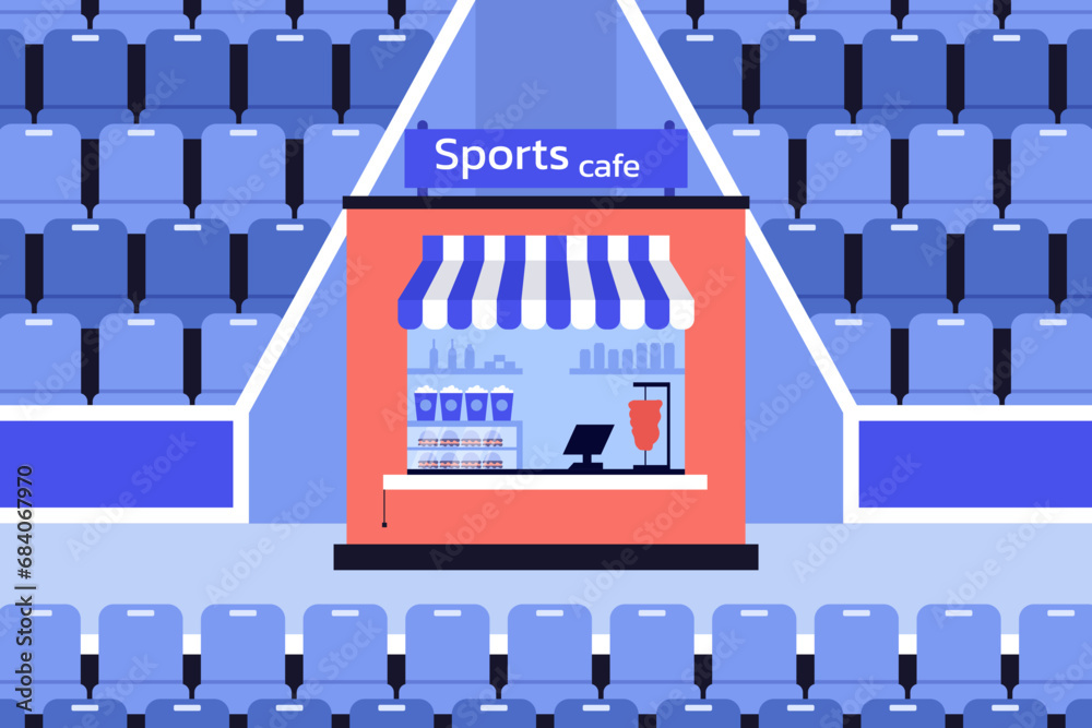 Poster Concession stand at sports stadium vector illustration – Wall ...