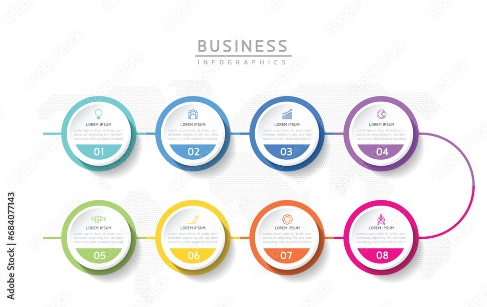 Vector infographic business presentation template with circular ...