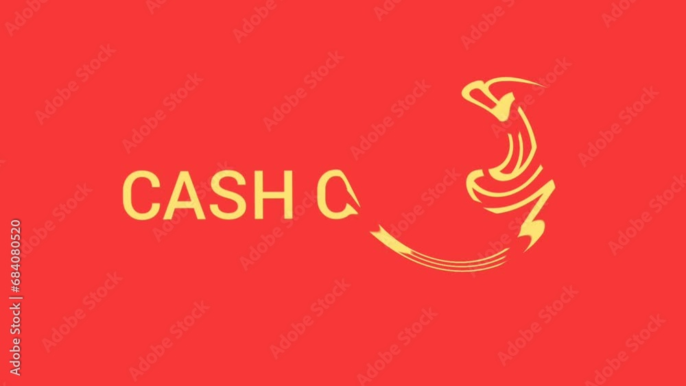 cash text animation concept decoder fade in effect cut out letters font ...