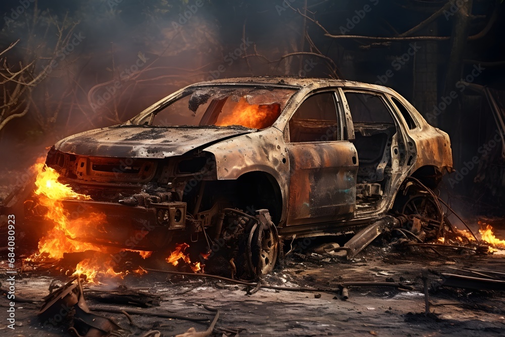 Devastating Forest Fire Destroys Car, Leaving Only Smoke and Ashes ...