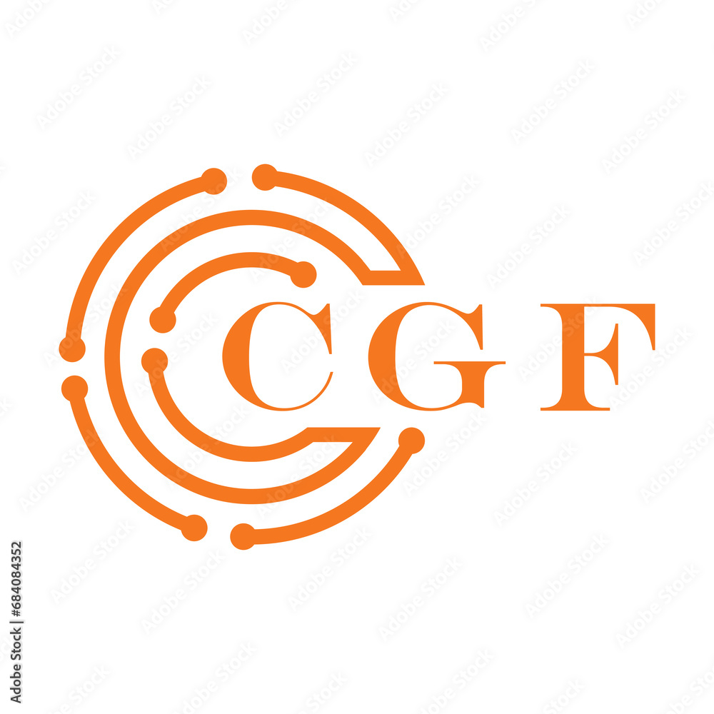 CGF letter design. CGF letter technology logo design on white ...