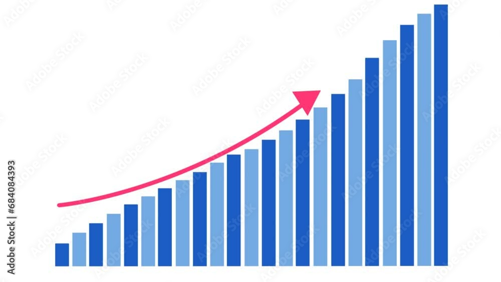 2d animation bar chart graph growth. 4k animation video footage vídeo ...