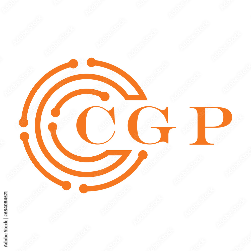 CGP letter design. CGP letter technology logo design on white ...
