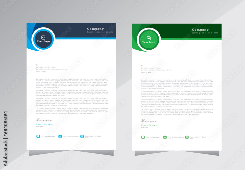 creative Letterhead design for business, company letterhead template ...