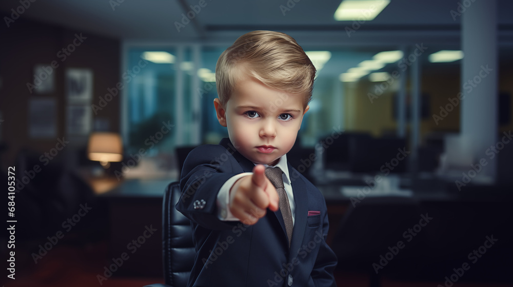 Professional boy executive in a business conference room of a modern ...