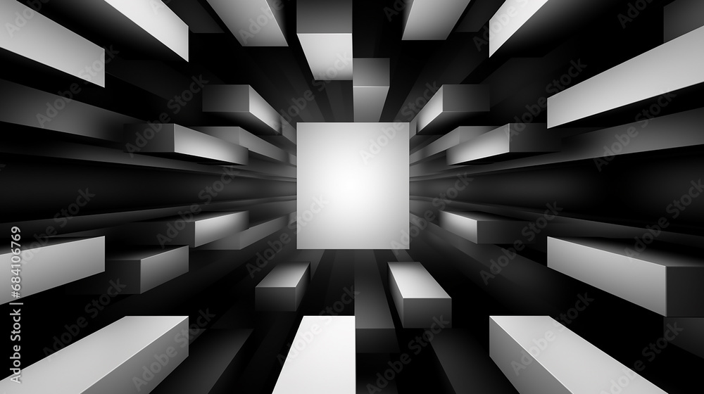 Abstract black and white square 3d background for desktop Stock ...